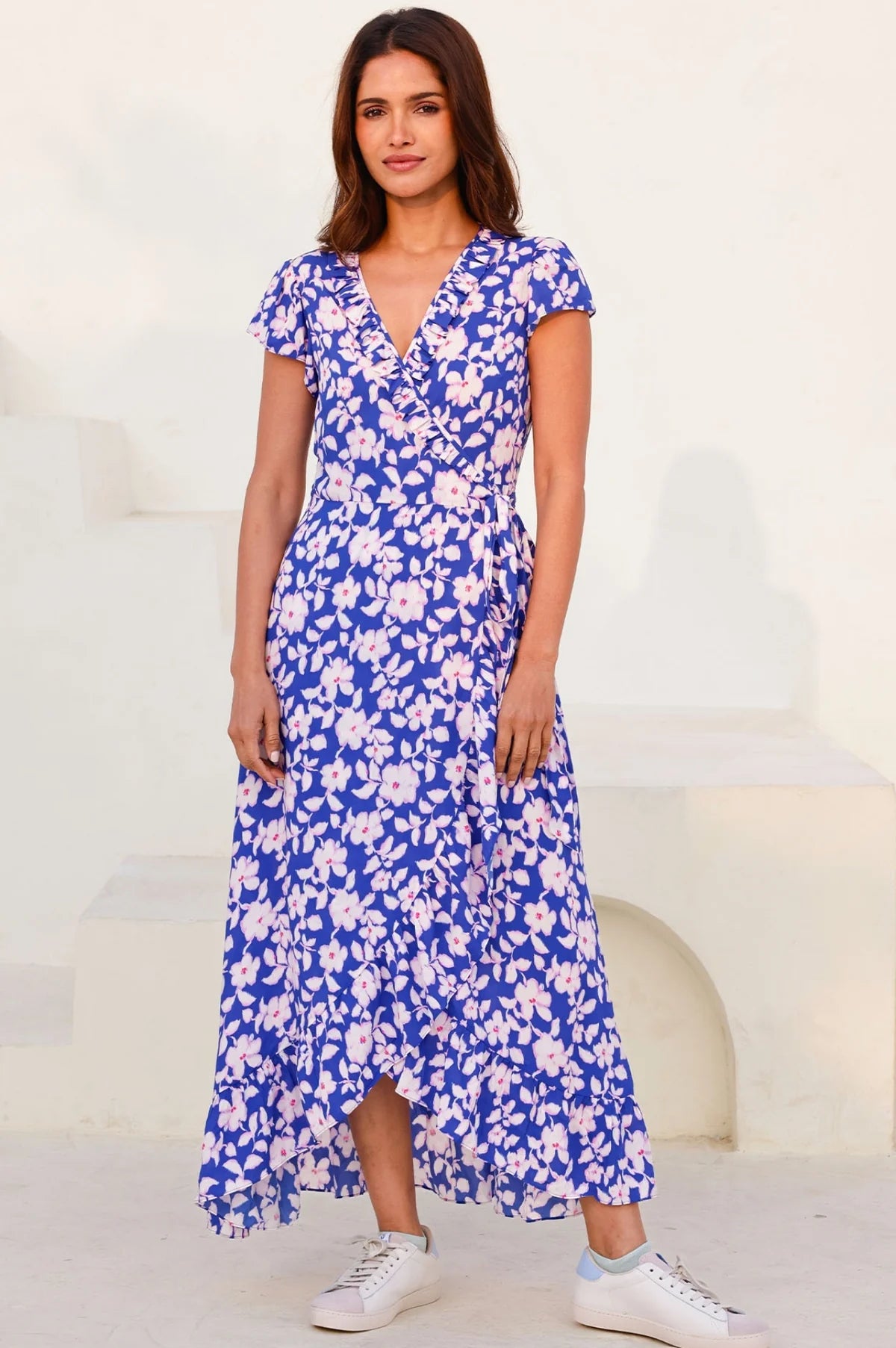 Aspiga Demi Wrap Dress - Cherry Blossom Blue – Heidi And Hudson
